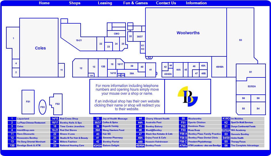 Bentley Plaza Shopping Centre - Bentley, Western Australia - store list ...