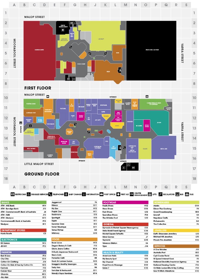 Market Square Shopping Centre - Geelong, Victoria - store list (81 ...
